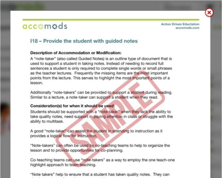 Accomods by Action Driven Education