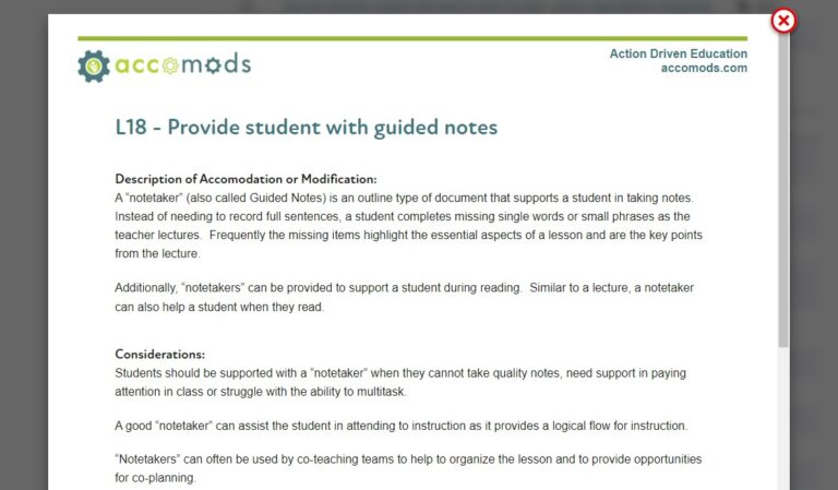 Accomods Preview – Action Driven Education