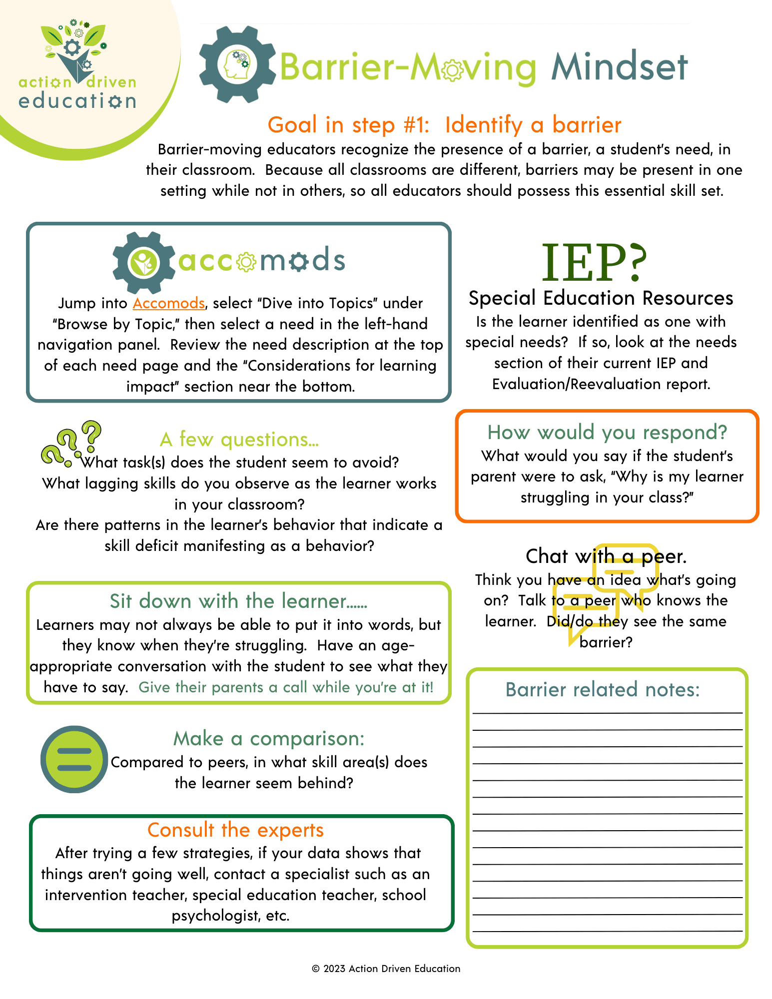 Help Recognize a Barrier | Action Driven Education