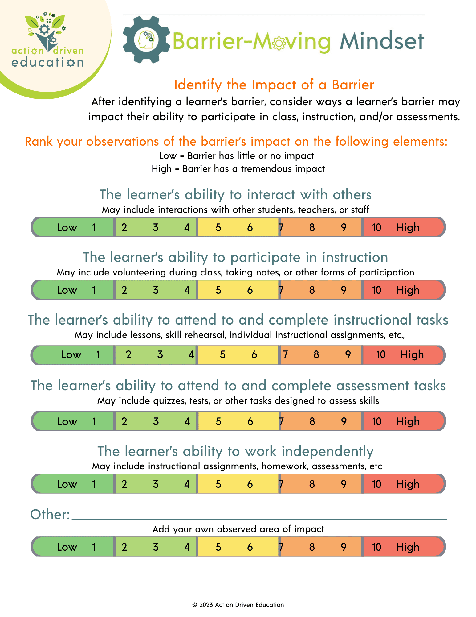 Help Recognize a Barrier | Action Driven Education