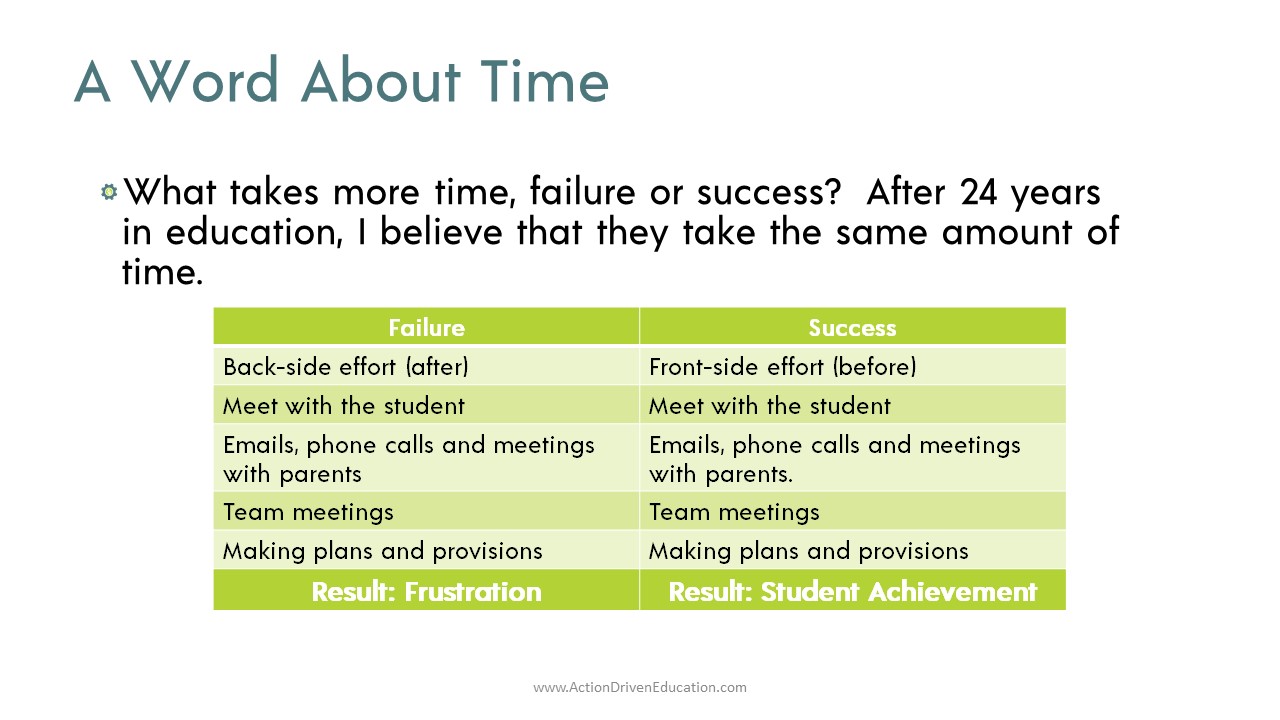Support Takes Time - Action Driven Education